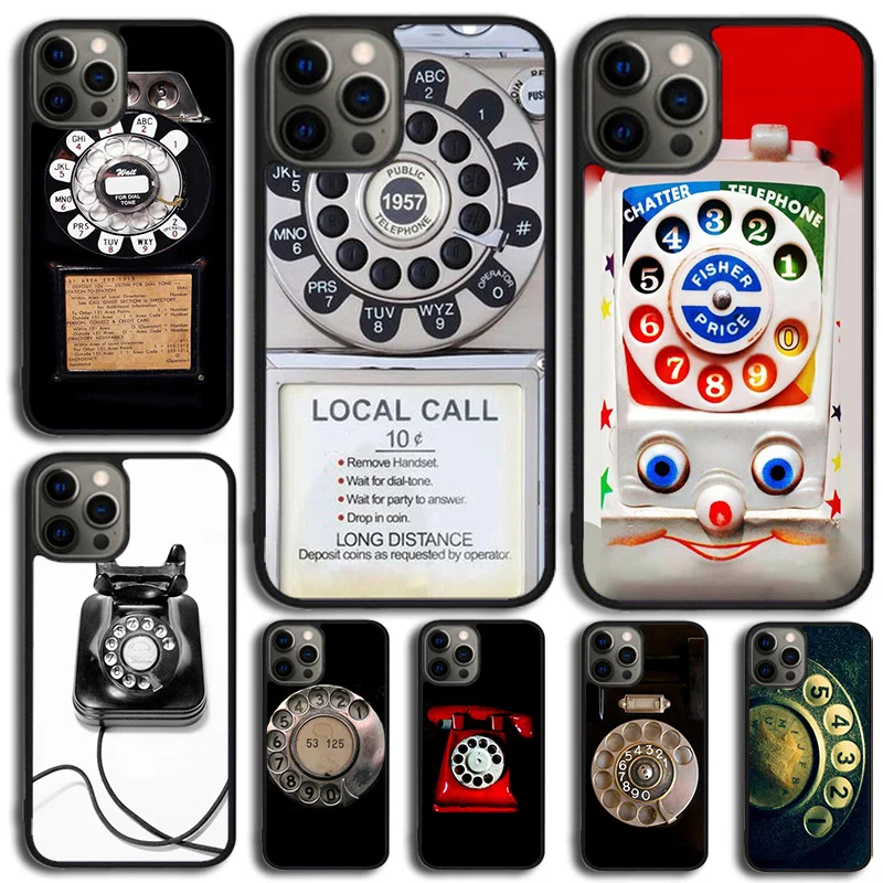 Funny Vintage Retro telephone Phone Case Cover For iPhone 15 16 14 XR ...