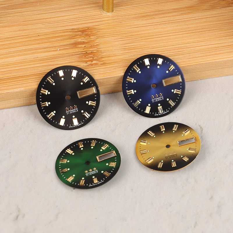 Vintage Watch Dial DIY Parts 3 Stars Dual Calendar Literal Men's Watch ...