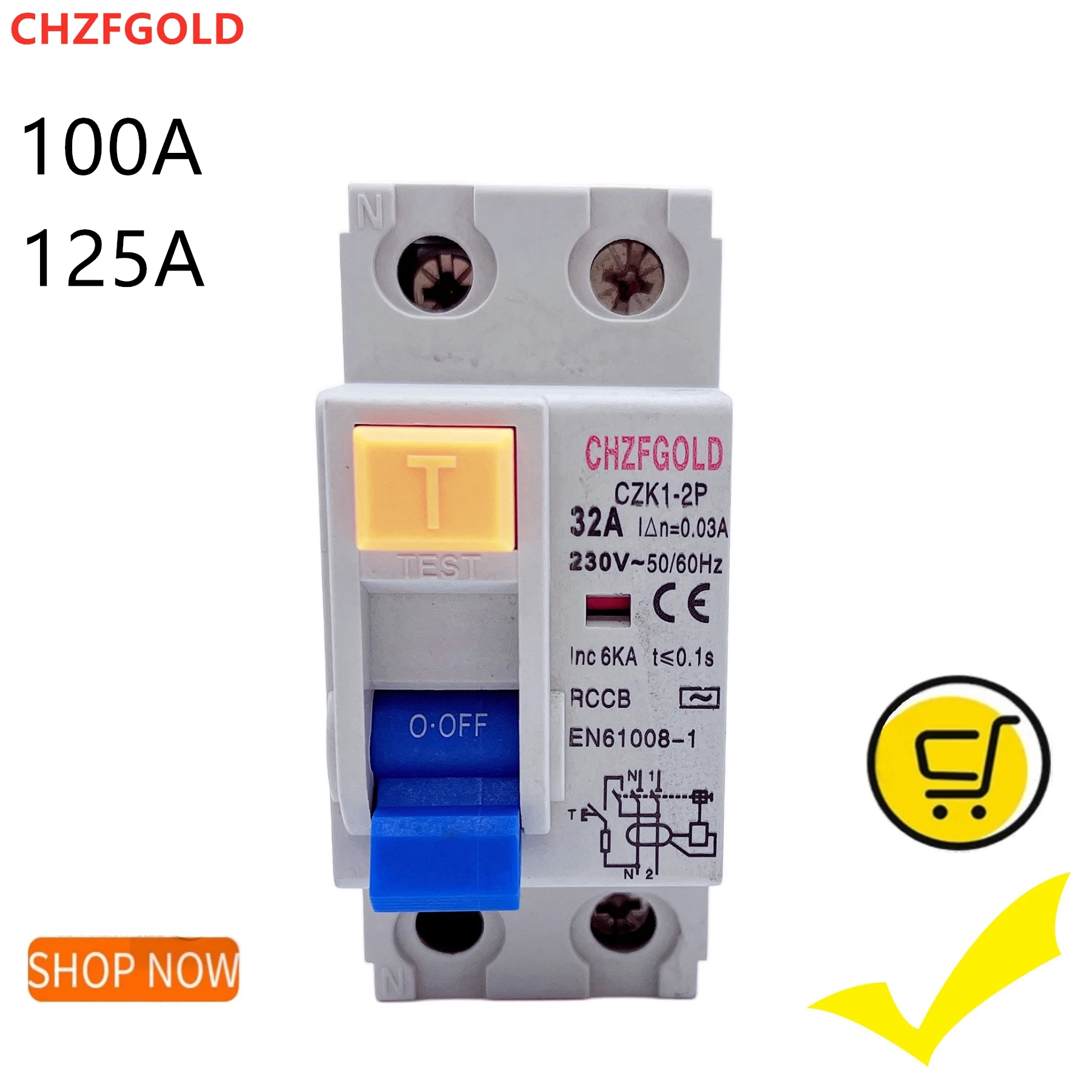 Rccb 30 мА RCCB RCD Тип B/AC/A 40A 63А 100A 125A 130A 30mA 2-полюсные ...