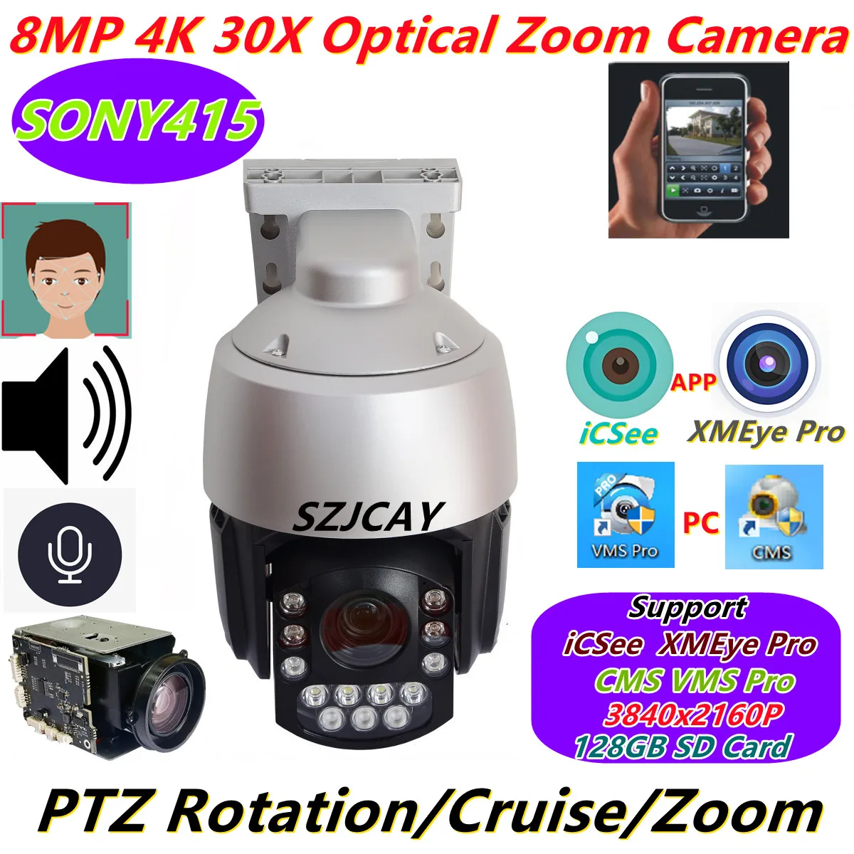 Интегрированный модуль-SO.NY415+NT98566-iCSee 4K 8MP 30-кратный ...