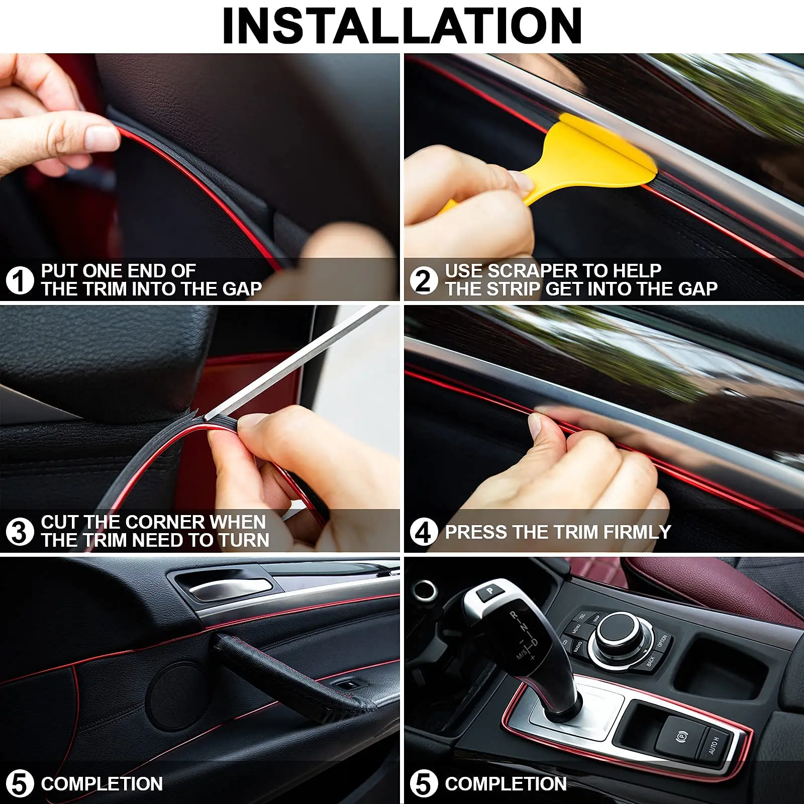 Car Interior Trim Strips Universal Car Gap Fillers Automobile Molding ...