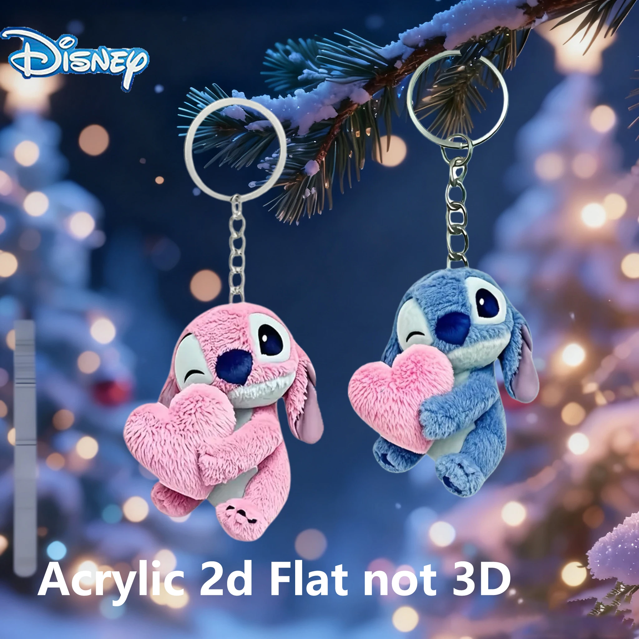 2D плоский брелок Disney Stitch, аниме, акриловая кукла Лило и Стич ...