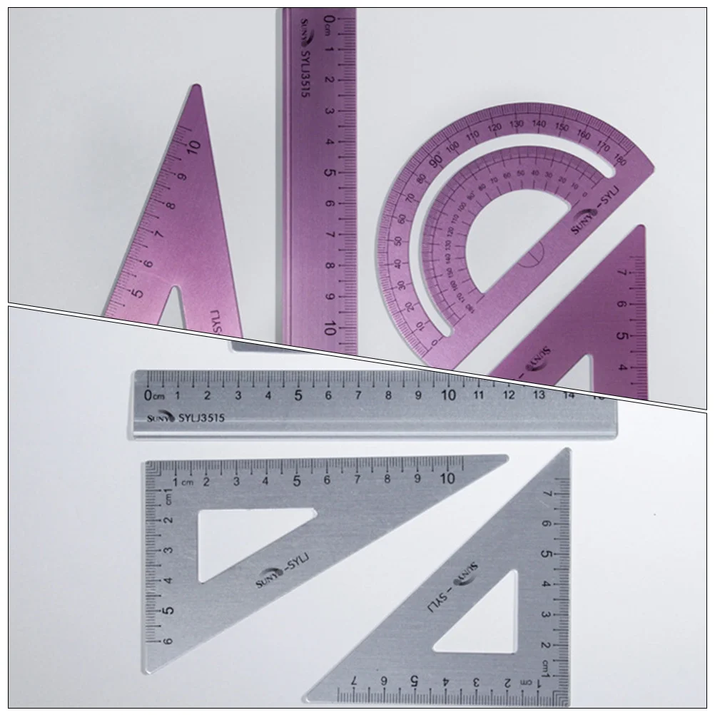 Ruler Geometry Math Set Drafting Protractor Rulers Plastic Triangle ...