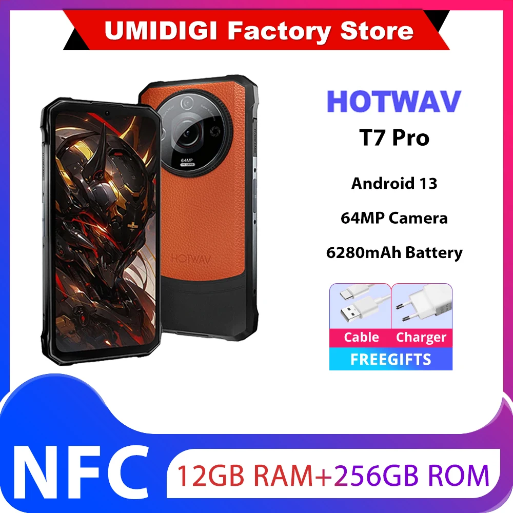 HOTWAV T7 Pro 12 (6 + 6) ГБ, 256 ГБ, прочная 6,6-дюймовая камера FHD ...