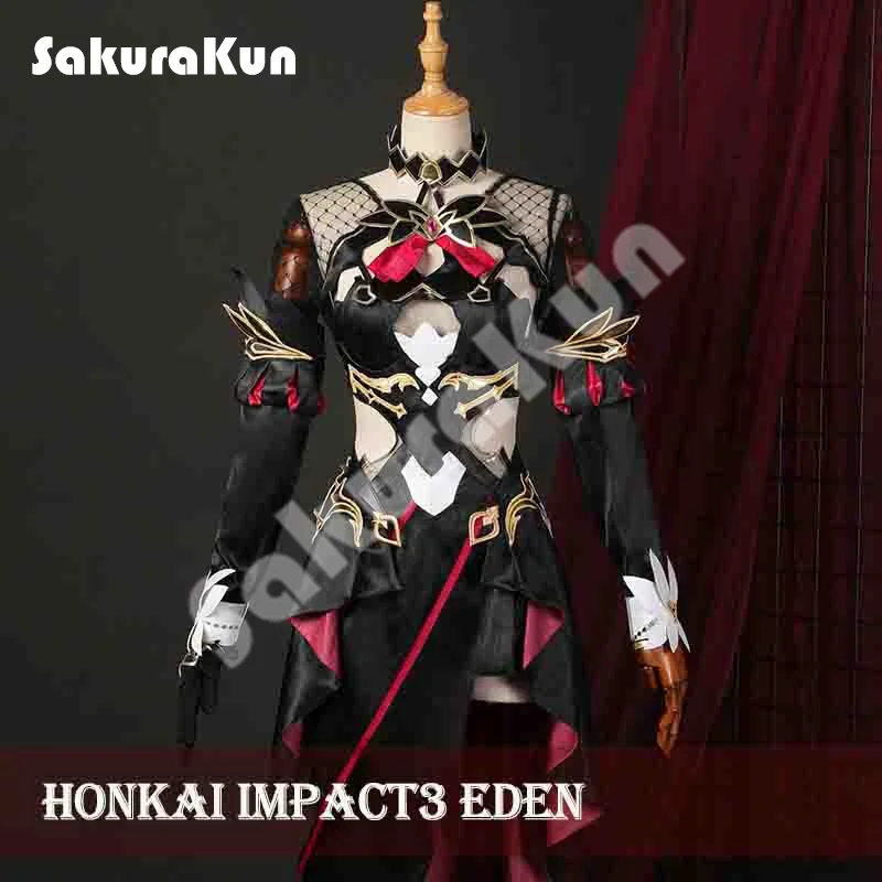 Honkai Impact3 Eden Costume Cosplay XS-XXL Size Embroidery Sexy Clothes ...