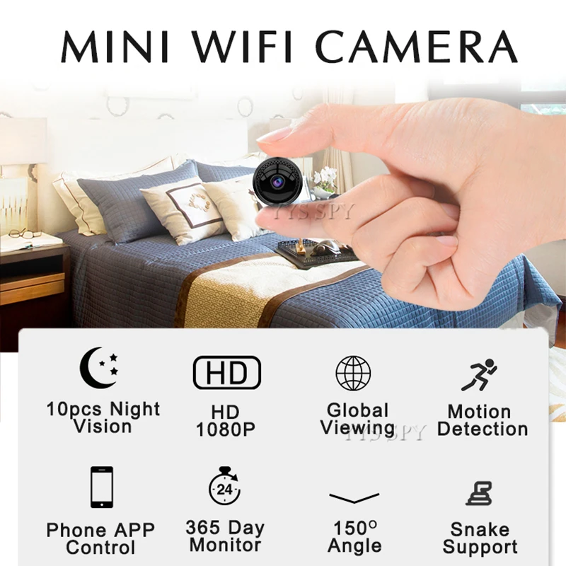 Мини-камера с Wi-Fi, HD 1080P, 10 шт., инфракрасная камера с ночным ...