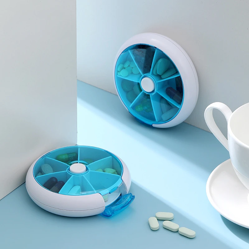 Portable Pill Box Weekly Rotating Split Fruit Points Drug Carry With ...