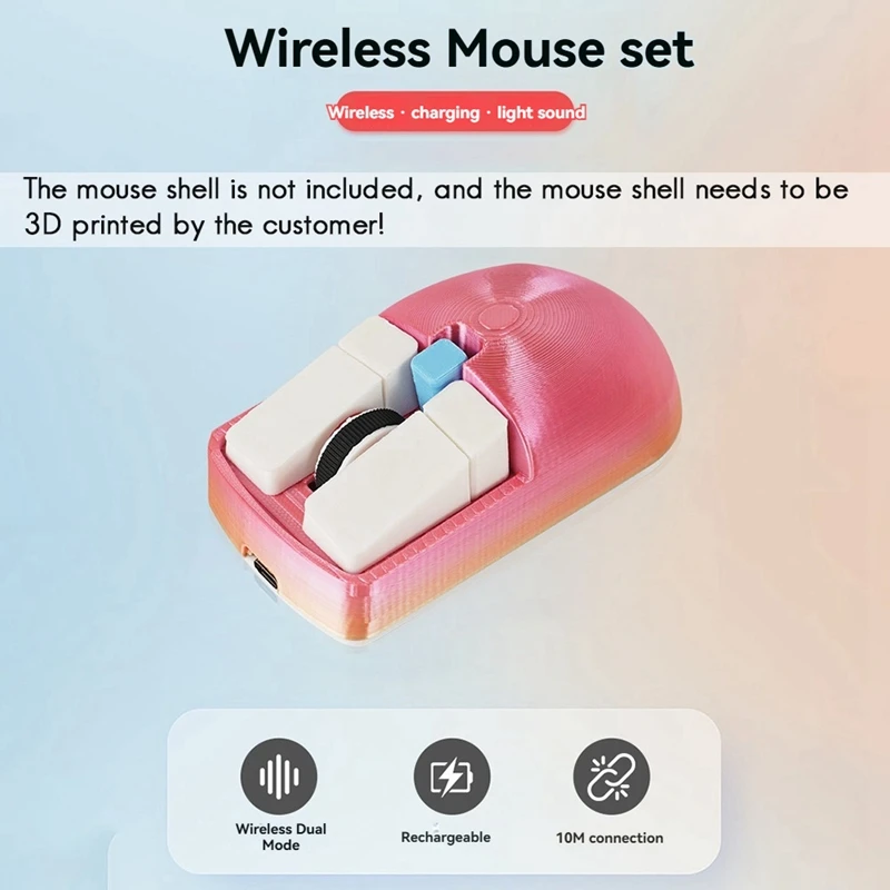 DIY Wireless Mouse Kit Эргономичная мышь Офисная/игровая Универсальная ...
