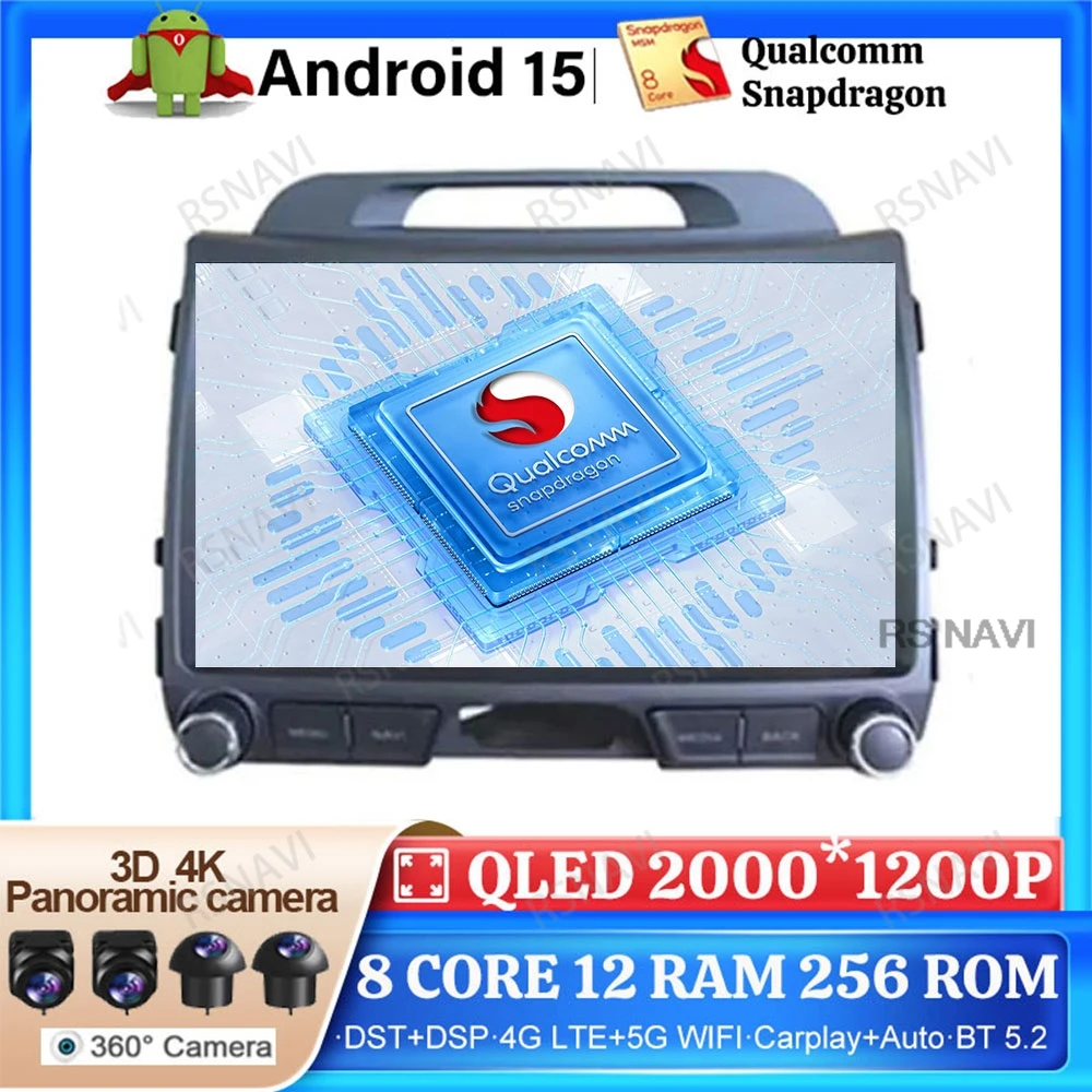 Автомобильный радиоприемник Android 15 для KIA Sportage 3 2010 2011 ...