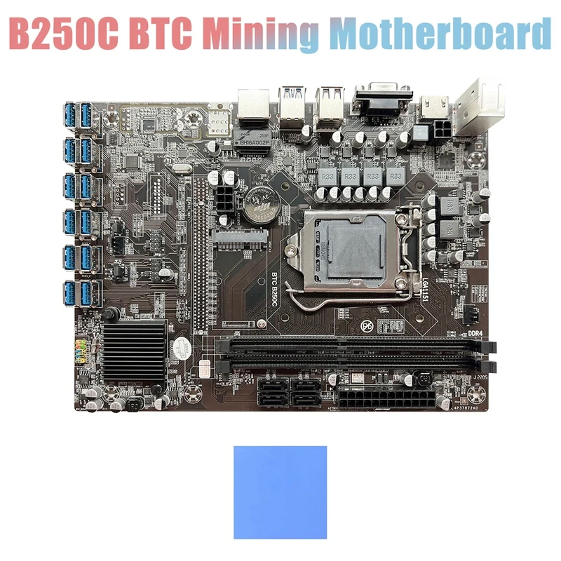 Материнская плата для майнинга B250C + термальная панель 12 PCIE на ...