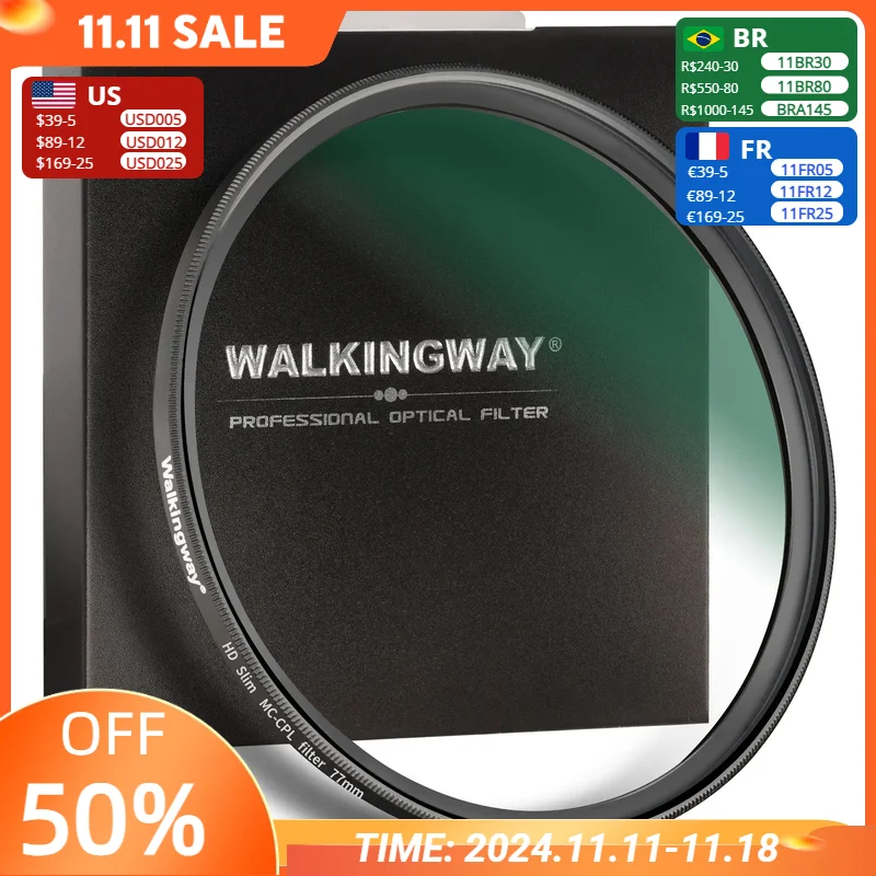 Круговой поляризационный фильтр Walkingway CPL CIR-PL для объектива ...