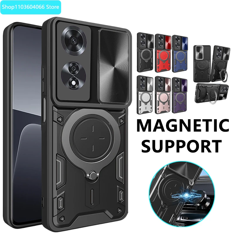Для OPPO A60 Чехол Slide Lens Push Window Armor Case для Coque Oppo A60 ...