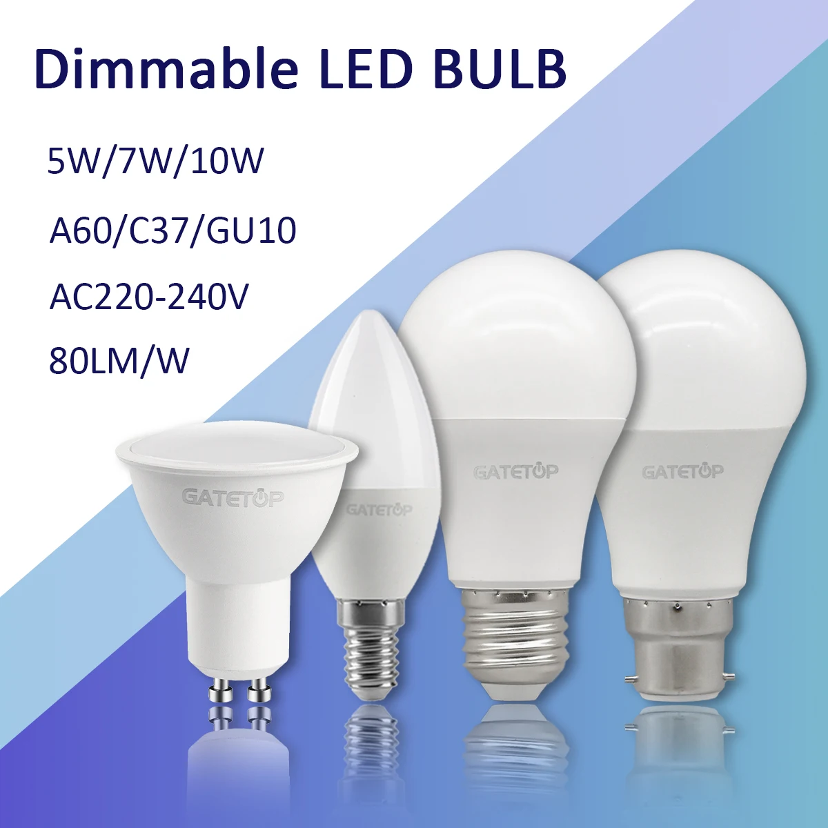 1-20PCS LED dimming bulb lamp Spot candle lamp E14 E27 GU10 220V 5W 7W ...