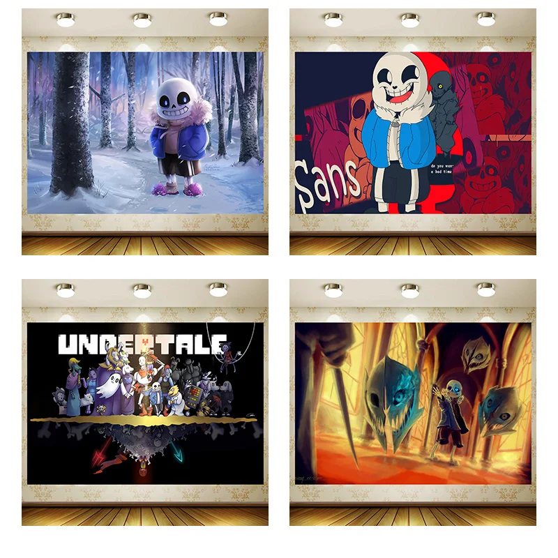 Undertale, товары для дня рождения, для девочек и мальчиков, яркий баннер, детский мультяшный ...