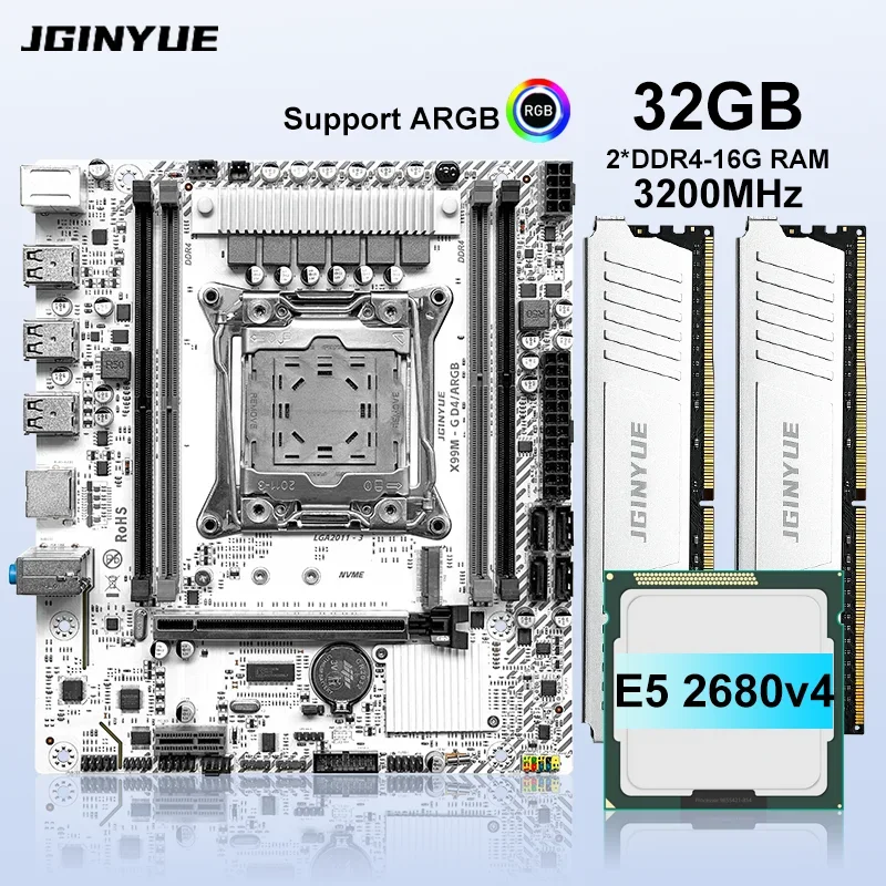 Материнская плата JGINYUE X99 с процессором Xeon E5 2650 V4 с 32 ГБ ...