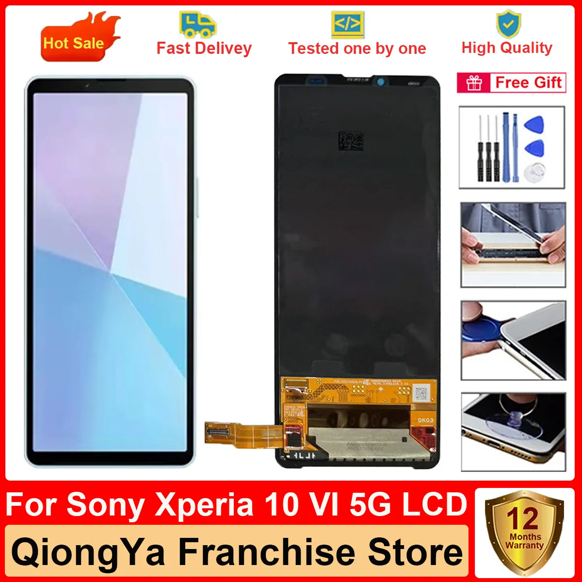 Оригинальный 6,1 "проверенный дисплей x10vi для Sony Xperia 10 VI 5G XQ-ES54 XQ-ES72 с рамкой ЖК ...