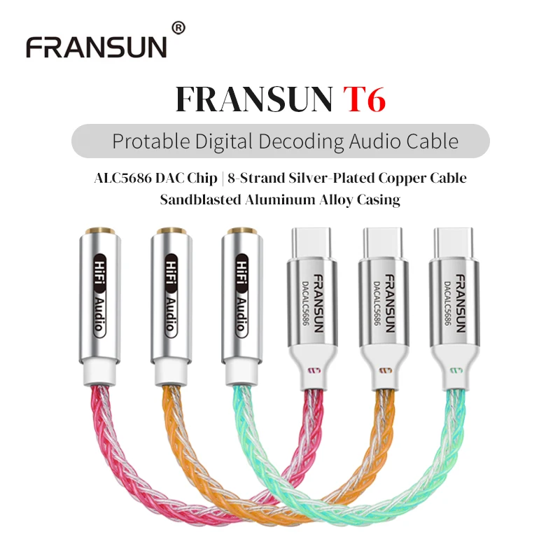 Fransun T6 USB-C на 3,5 мм усилитель для наушников ALC5686 ...