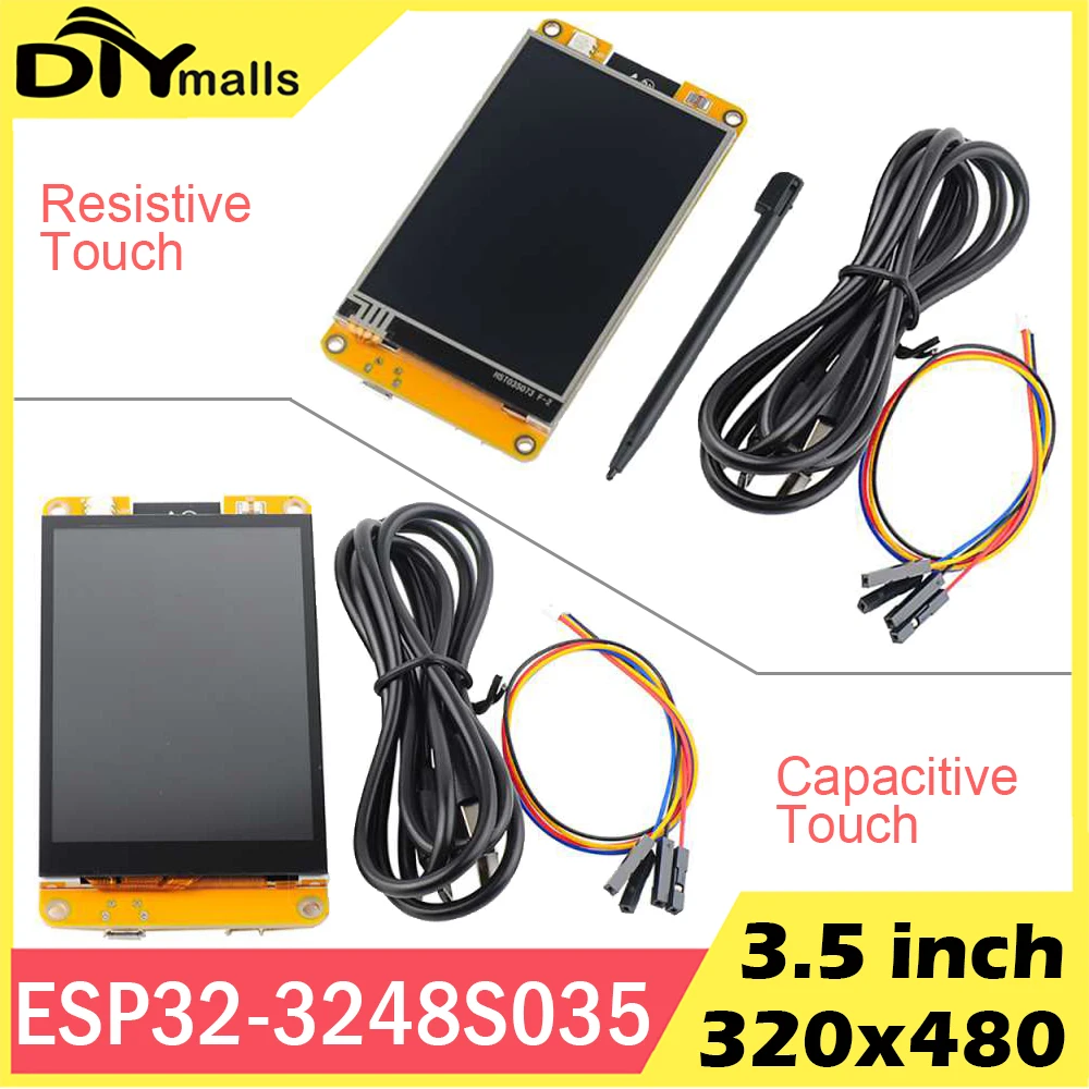 ESP32-3248S035 Модуль ESP32 3,5-дюймовый дисплей 320x480 резистивный/емкостный сенсорный экран ...