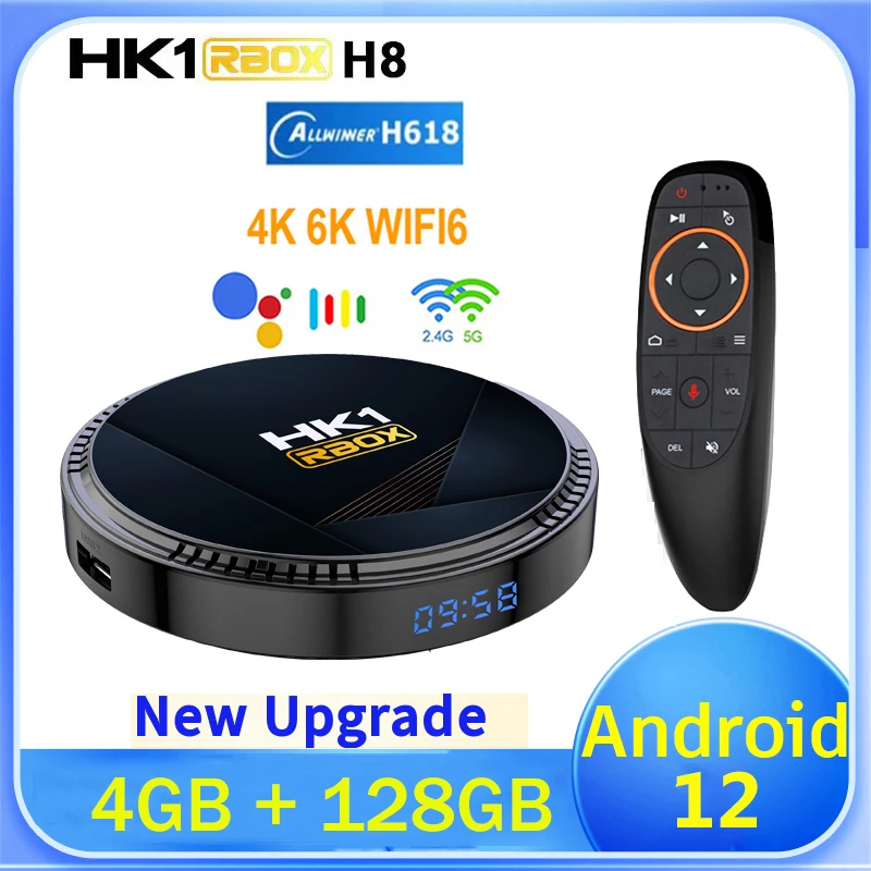 Новинка Android 12 HK1 RBOX H8 16G 4G 32G 64G 128 Гб Смарт ТВ-бокс Allwinner H618 ...