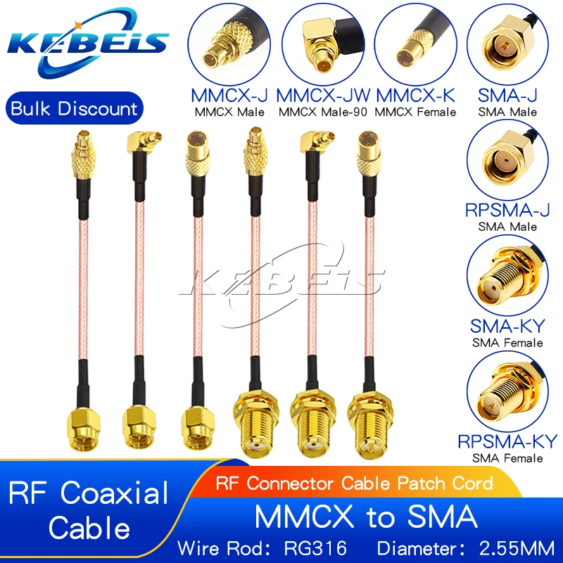 KEBEIS RG316 кабель SMA-MMCX | AliExpress