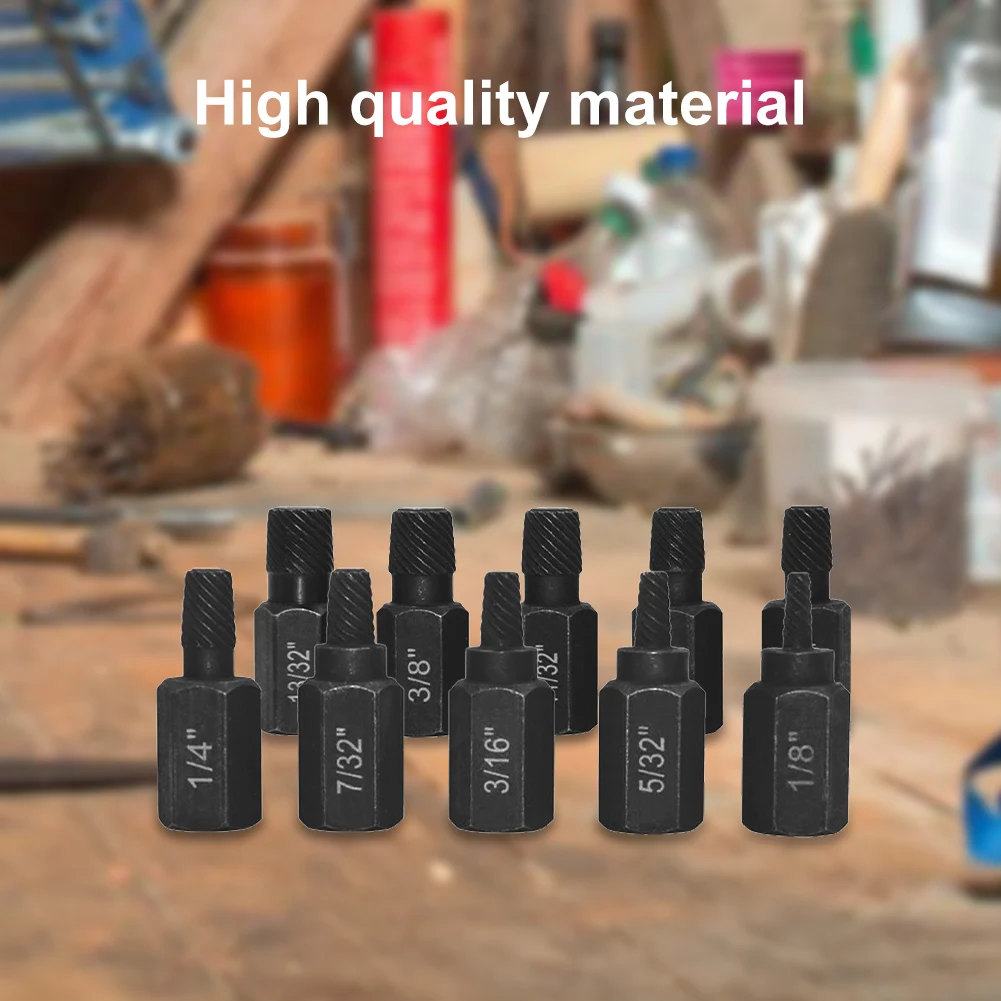10pcs Drill Bit Set Steel Disassemble Stud Slip Teeth Remove Broken ...