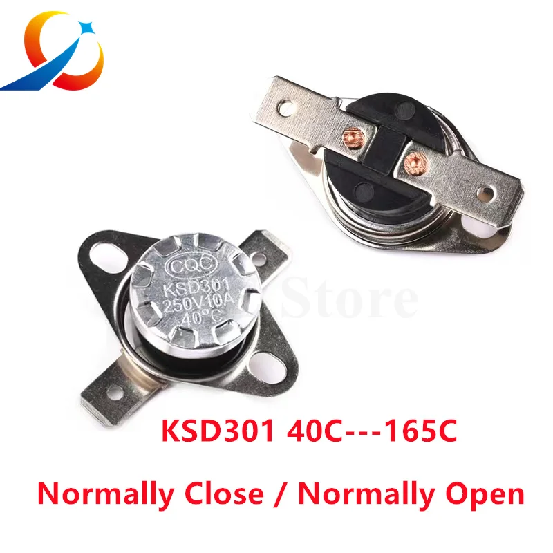 Термостат биметаллический KSD301, 10 А, 40-160 °C | AliExpress