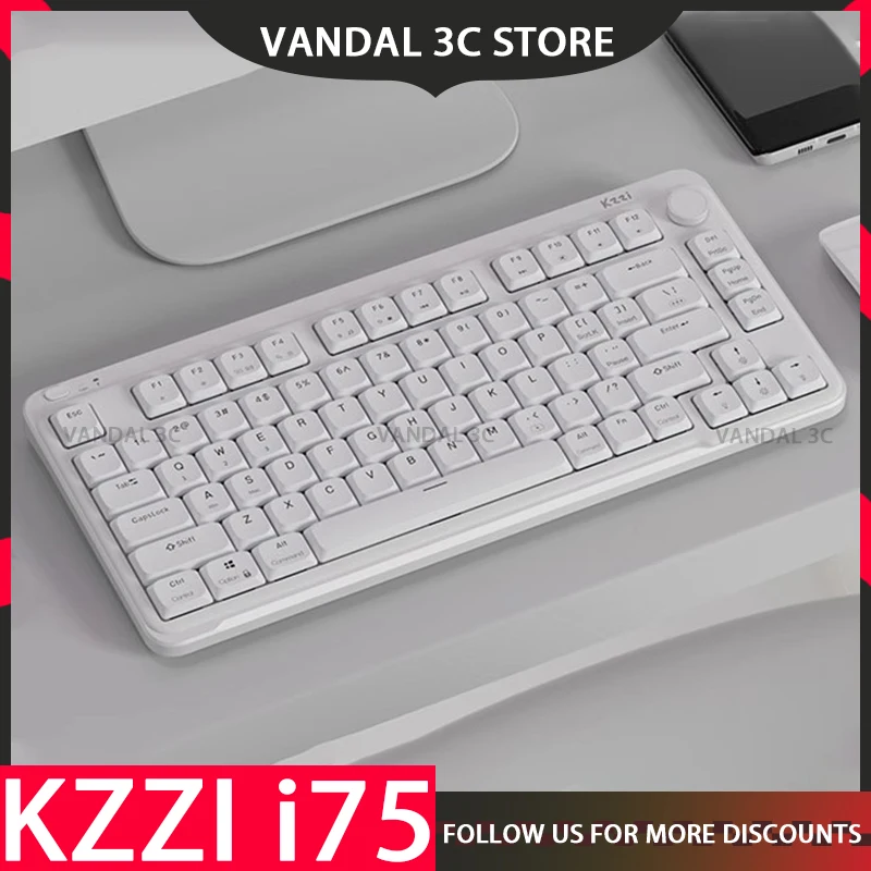 Kzzi I75 Механическая клавиатура Короткая ось Трехрежимная беспроводная ...