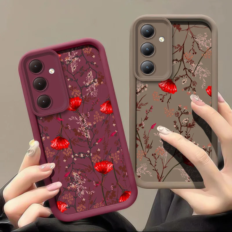 Romantic Flowers Case For Samsung Galaxy F04 F05 F12 F13 F15 F23 F41 ...