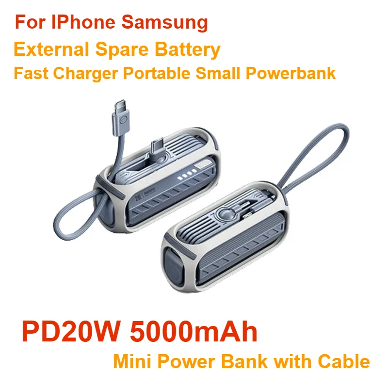 Внешний запасной аккумулятор Type-C для IPhone, Samsung PD20W, 5000 мАч ...