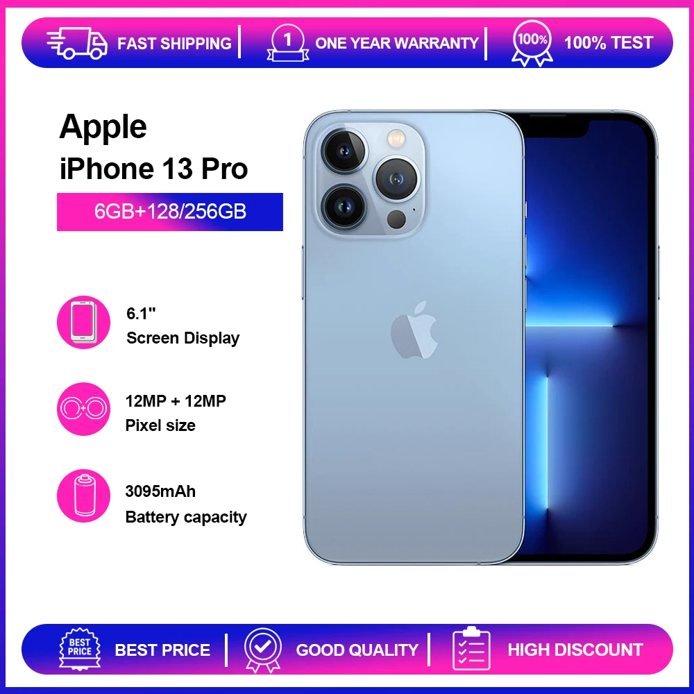 Смартфон Apple iPhone 13 Pro, 6/128ГБ, 6/256ГБ, global, Б/у | AliExpress