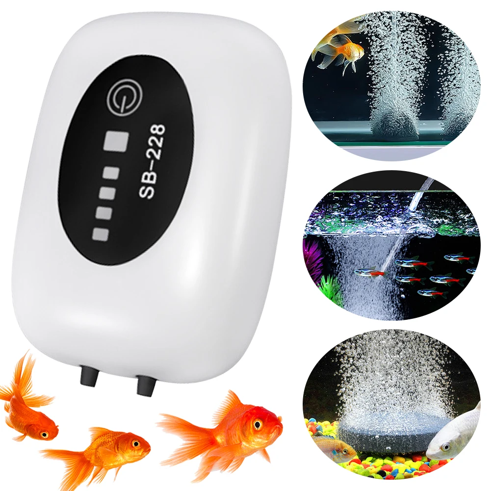 Portable Fishing Oxygenator 4800mAh Household Fish Tank Aerator Dual ...