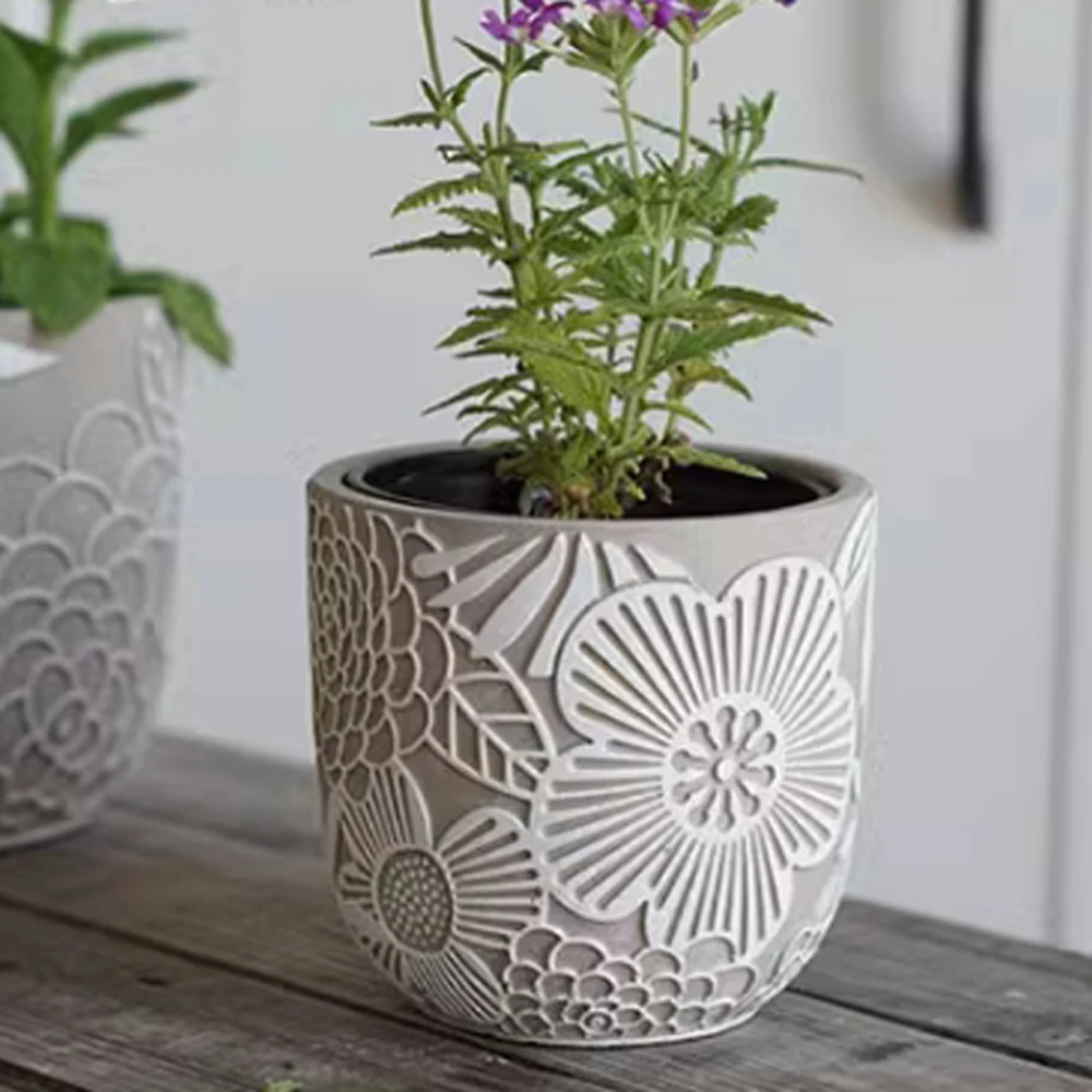 Бетонный европейский горшок для растений, силиконовая форма, простой ...