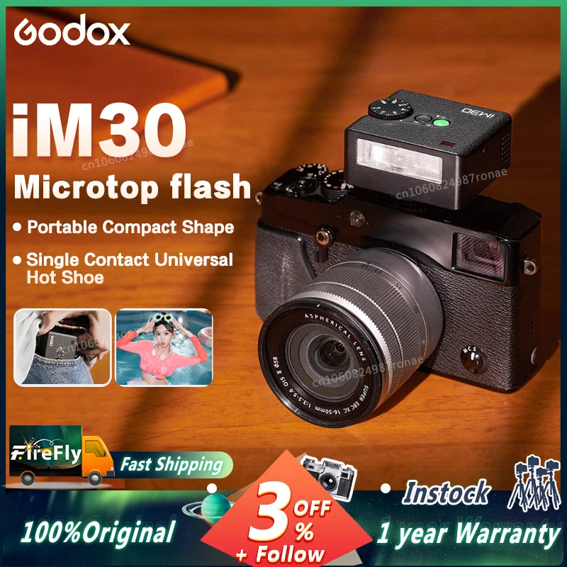 Мини-портативная вспышка Godox iM30 для различных моделей камер ...