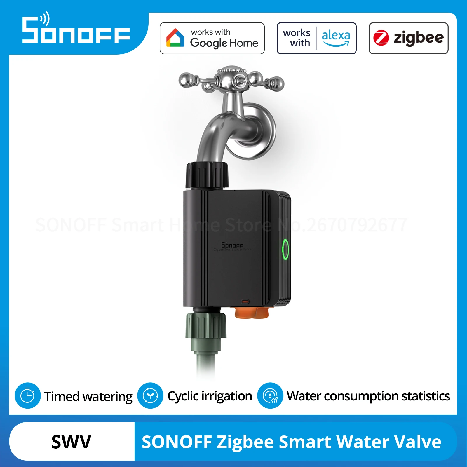 SONOFF SWV Zigbee Умный водяной клапан для полива | AliExpress