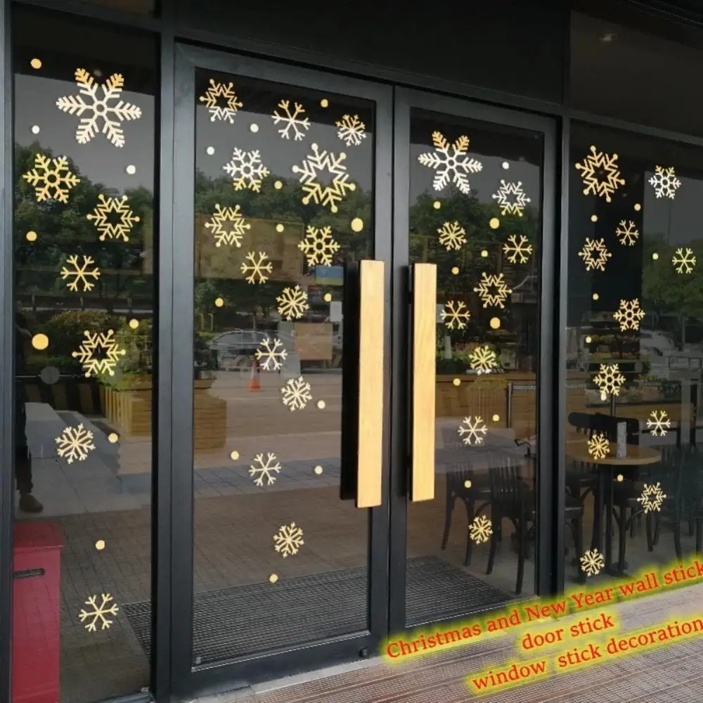 Glitter Effect Snowflake Electrostatic Wall Sticker Christmas Kids Room ...
