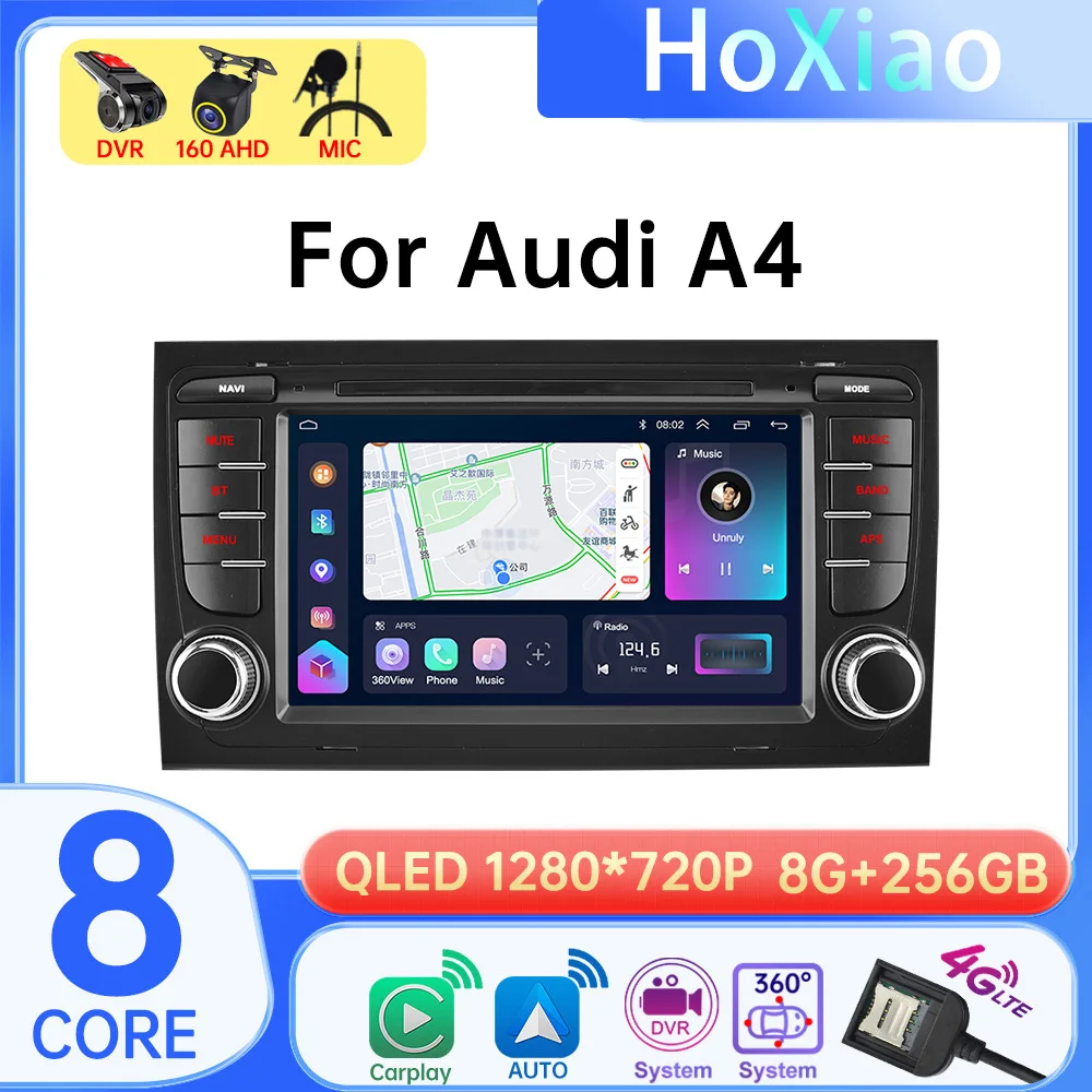 Автомагнитола на Android 12 для Audi A4 B9 B8 B7 B6 S4 RS4 SEAT Exeo, автомагнитола ...