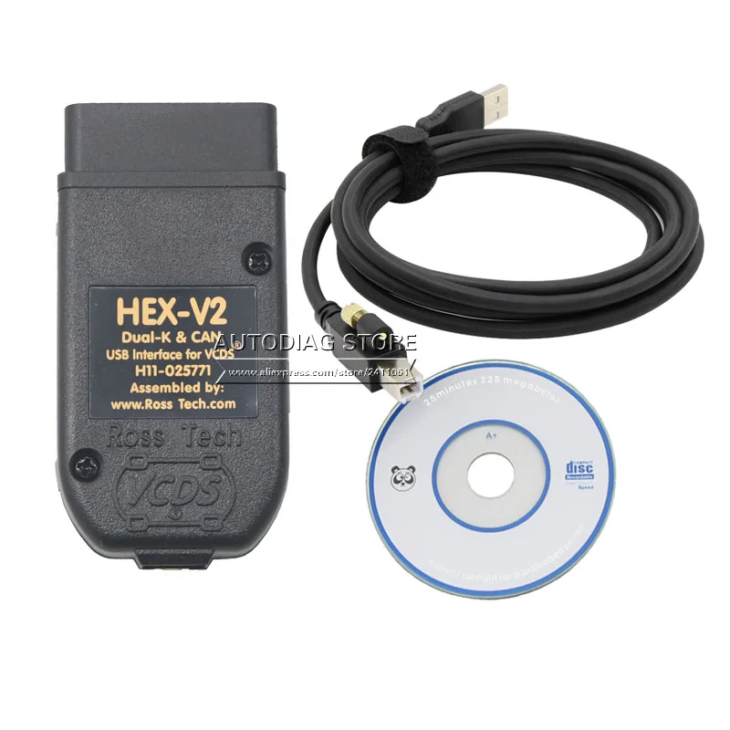 VAG COM 24.7 VAGCOM 22.10 VCDS HEX CAN USB Interface FOR VW AUDI Skoda ...