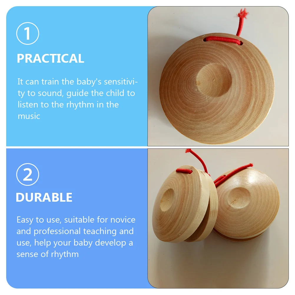 12pcs Percussion Instrument Wooden Spanish Castanet Hand Finger ...