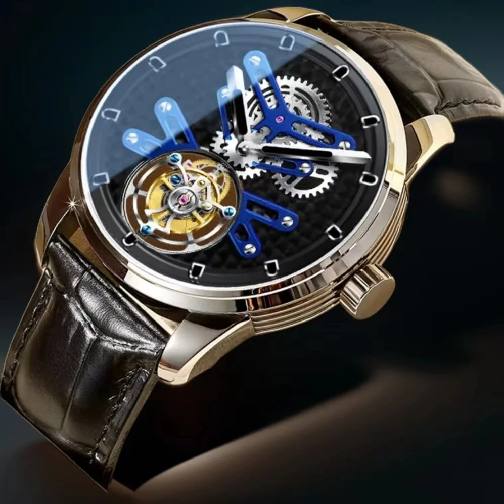 JINLERY Stent Tourbillon, автоматические часы, специальные полые ...