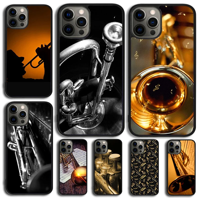 Piccolo Trumpet Brass Instruments Phone Case For iPhone 16 15 14 13 12 ...