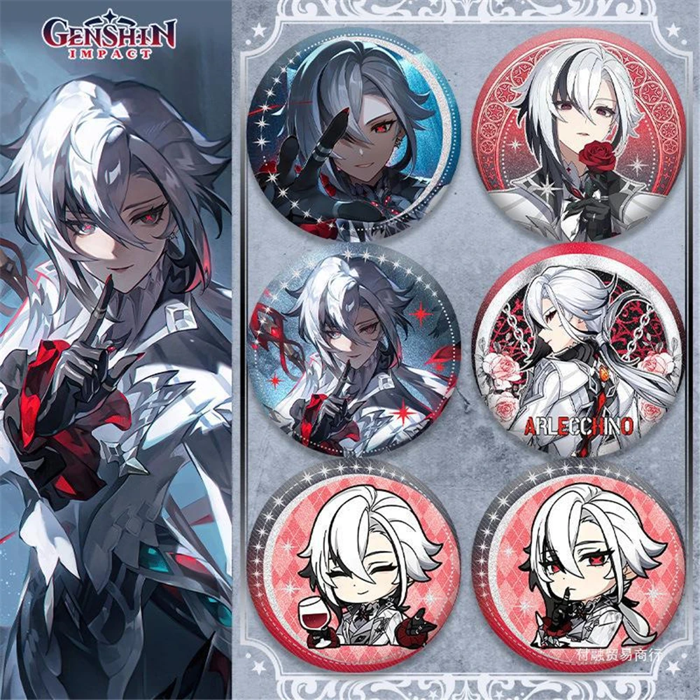 Брошь Genshin Impact Fatui The Knave Arlecchino Peruere Father | AliExpress