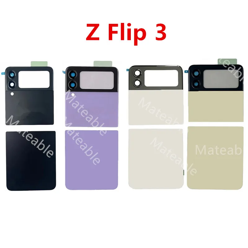 Корпус F711 Flip3 для Samsung Galaxy Z Flip 3 SM-F711 6,7 дюйма, стеклянная задняя крышка ...