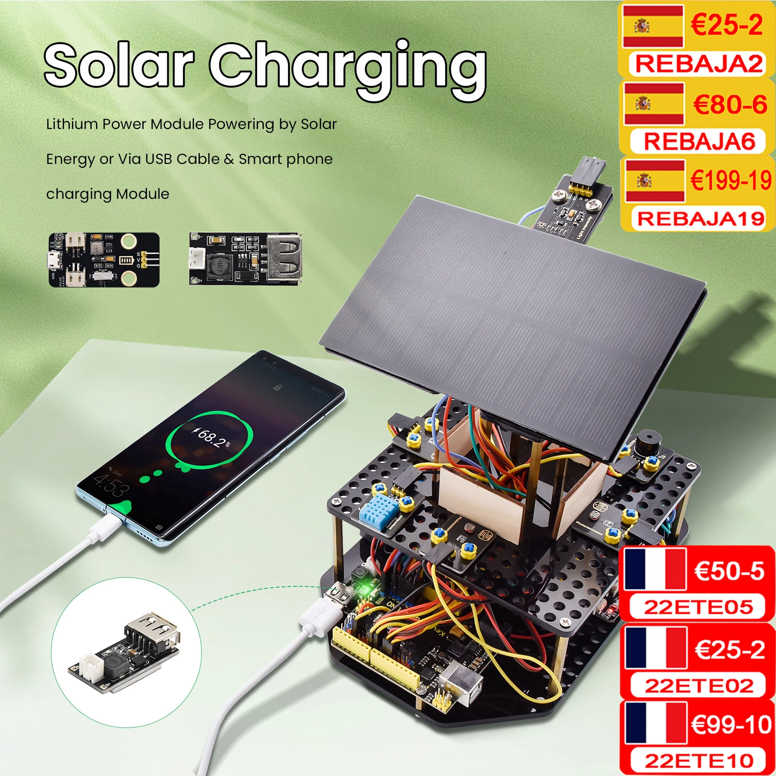 Keyestudio Acrílico Inteligente Sistema Rastreador Solar Rastreamento ...