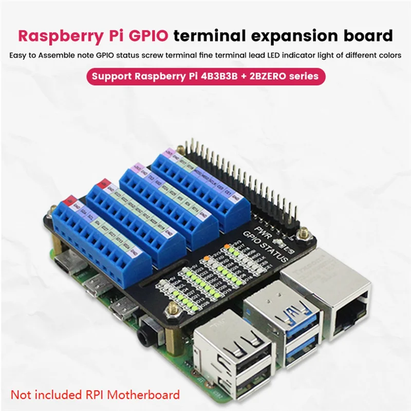 Плата расширения для Raspberry Pi GPIO, Клеммная шляпа для Raspberry Pi 2B/3B/3B +/4B/Zero W ...