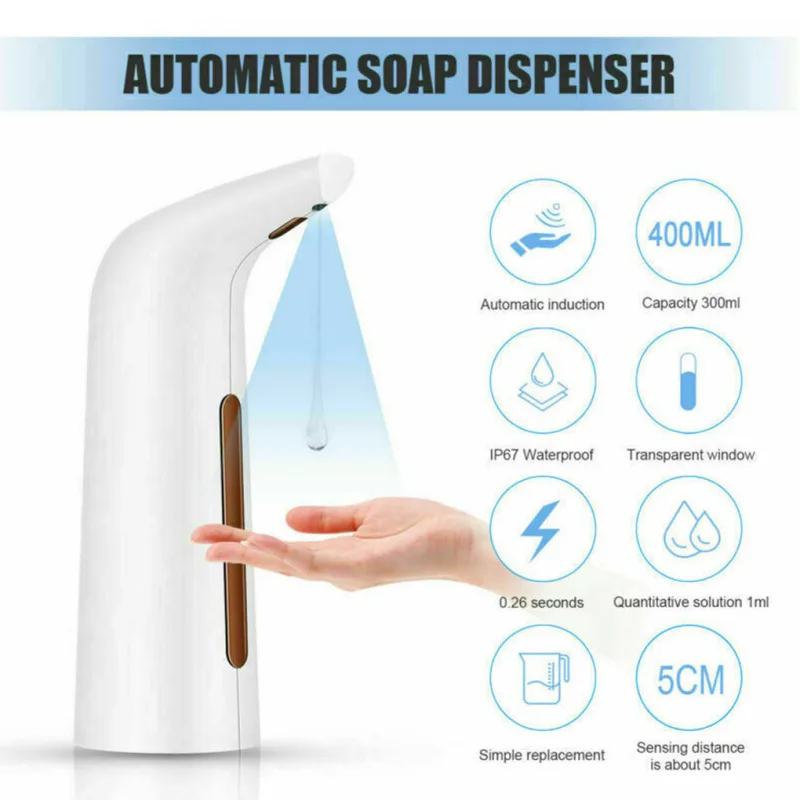400ml Automatic Electric Soap Sanitizer Dispenser Touchless Infrared ...