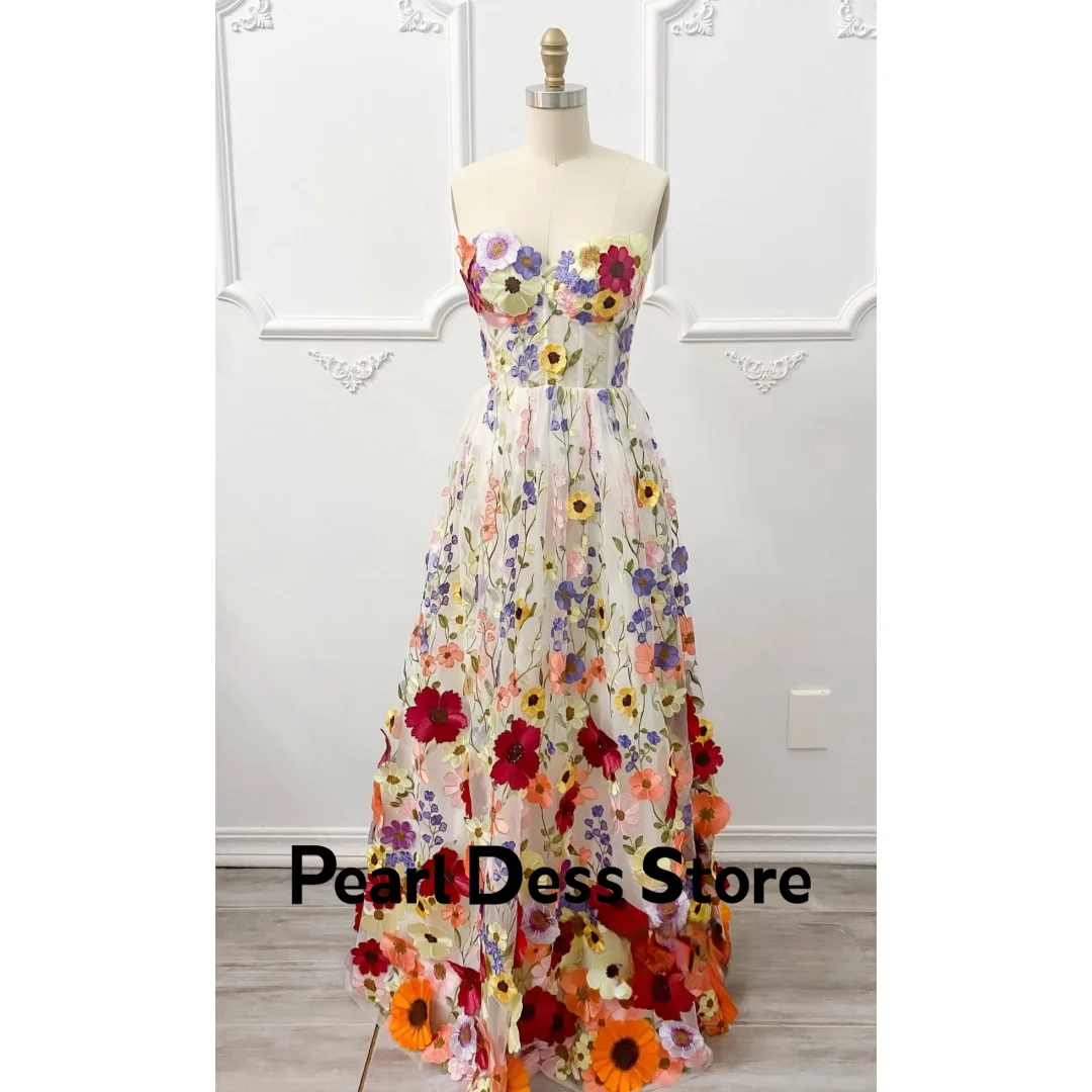 Элегантные вечерние платья с 3D цветами 2024 роскошное кружевное ...