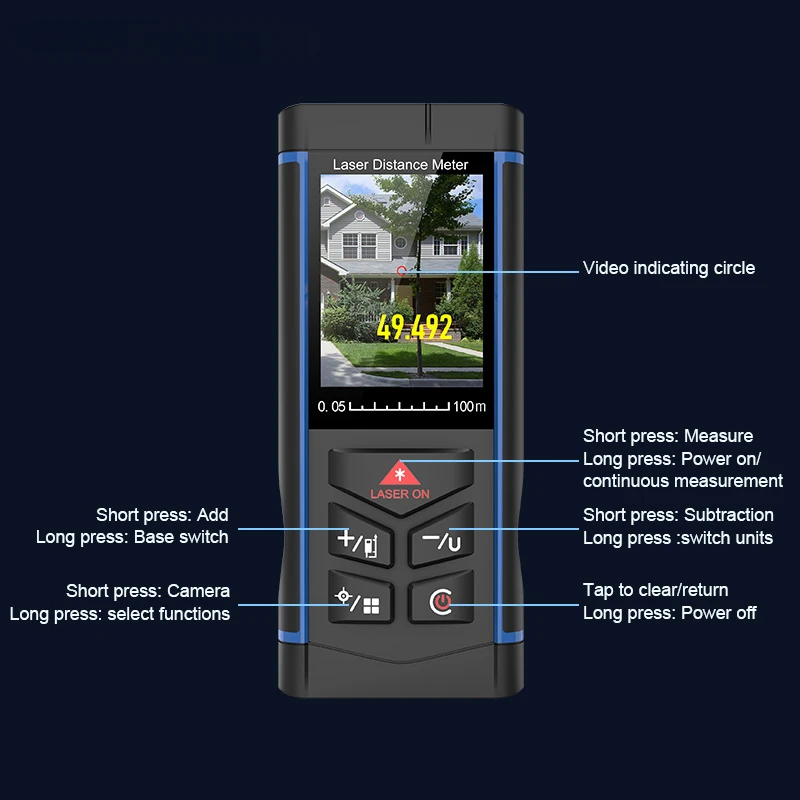 Портативный уличный лазерный дальномер с камерой, 100/150/200 м ...