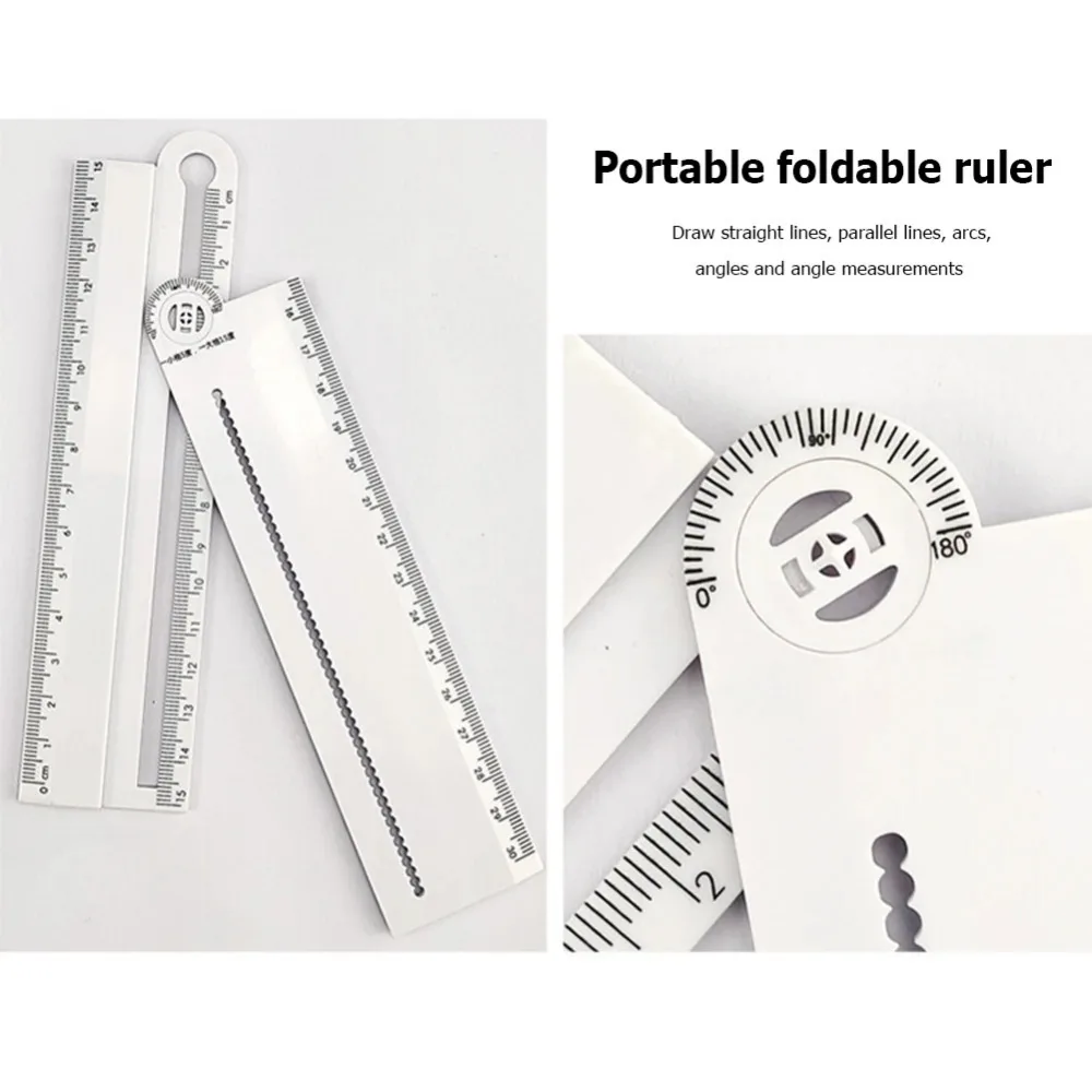 ABS Multifunctional Ruler Math Line Folding Geometric Drawing Ruler ...