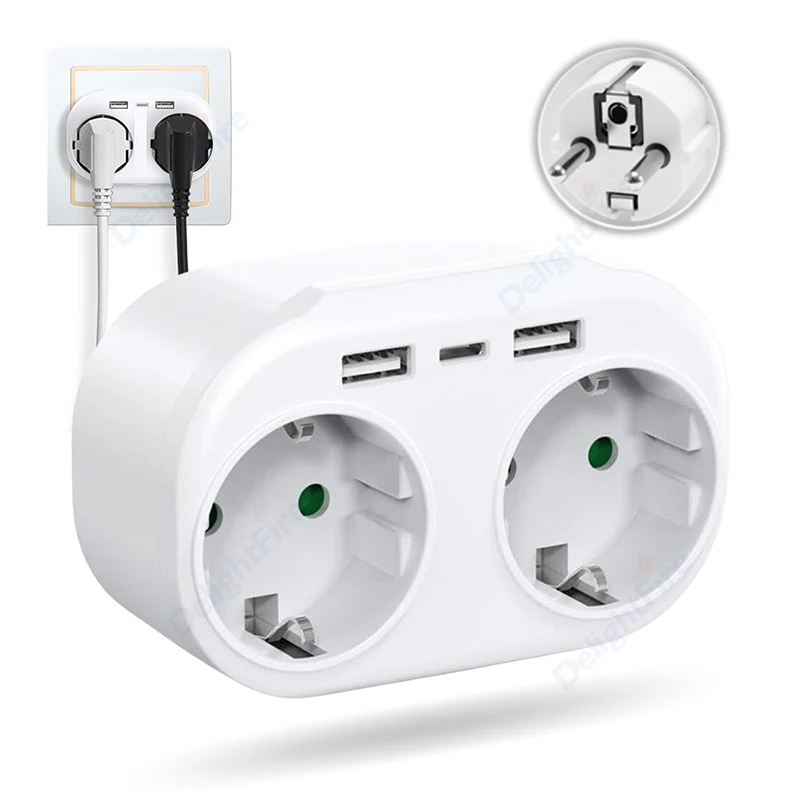 Евророзетка с USB-портом, 220 В, 16 А, 4000 Вт | AliExpress