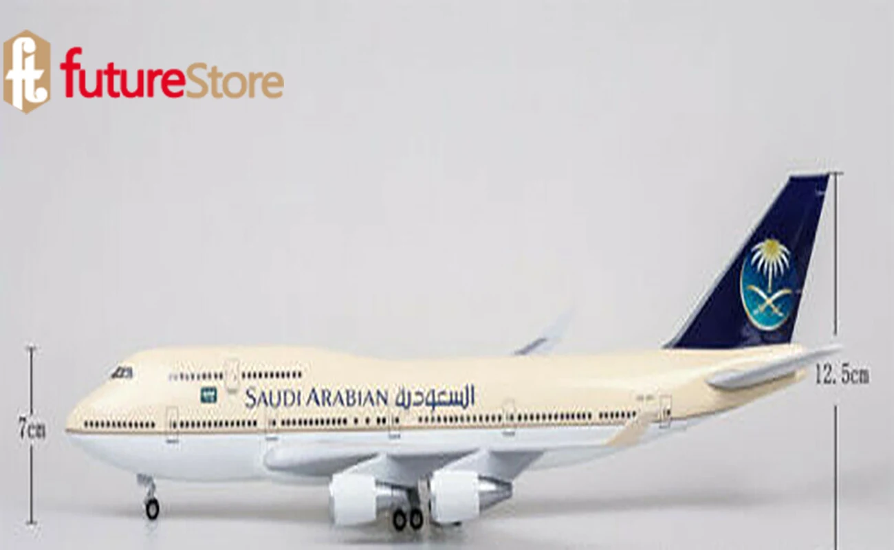 FT 1/150 Scale 47cm Saudi Arabia Airplane Plane Replica B747 LED Light ...